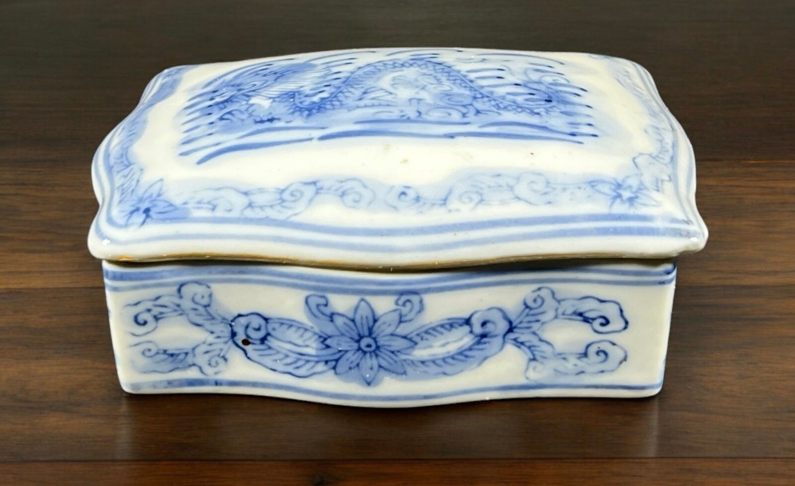 Vtg. Chinese Ink Box in Blue and White-just the box no ink | eBay