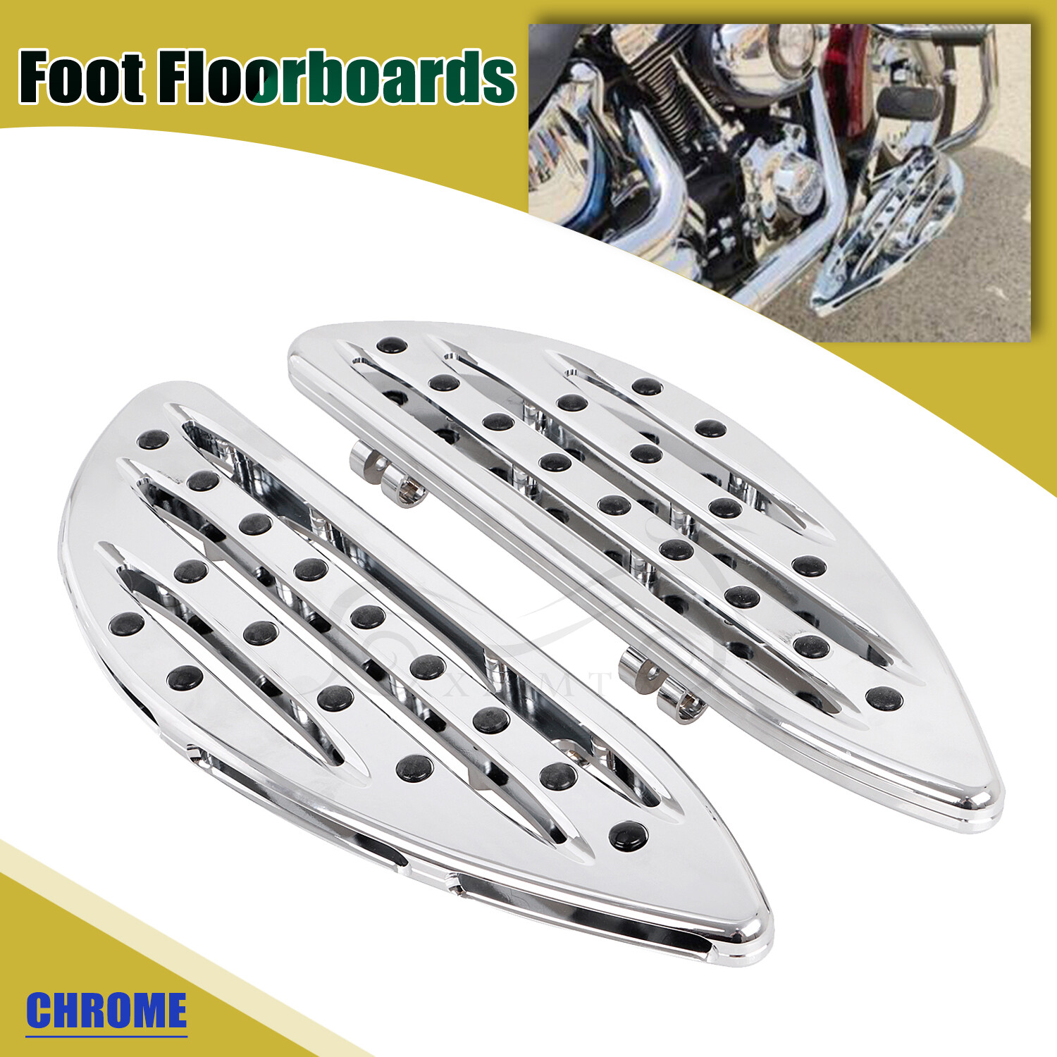 Chrome Driver Stretched Floorboards For Harley Heritage Softail Road ...