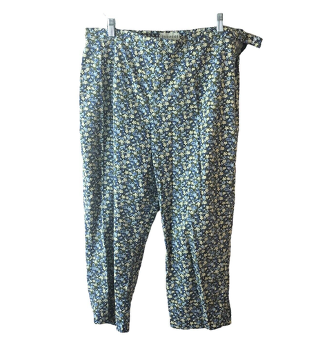 Crossroads Womans Size 18 Capri Cropped Pants Floral Blue Yellow Green ...