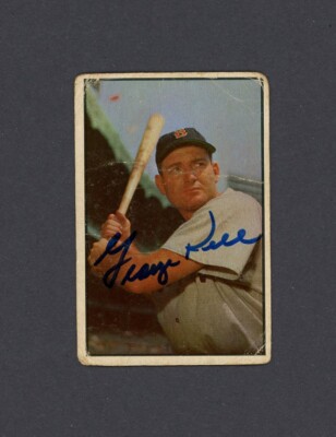 GEORGE KELL signed 1953 BOWMAN color baseball card #61 HOF TIGERS | eBay