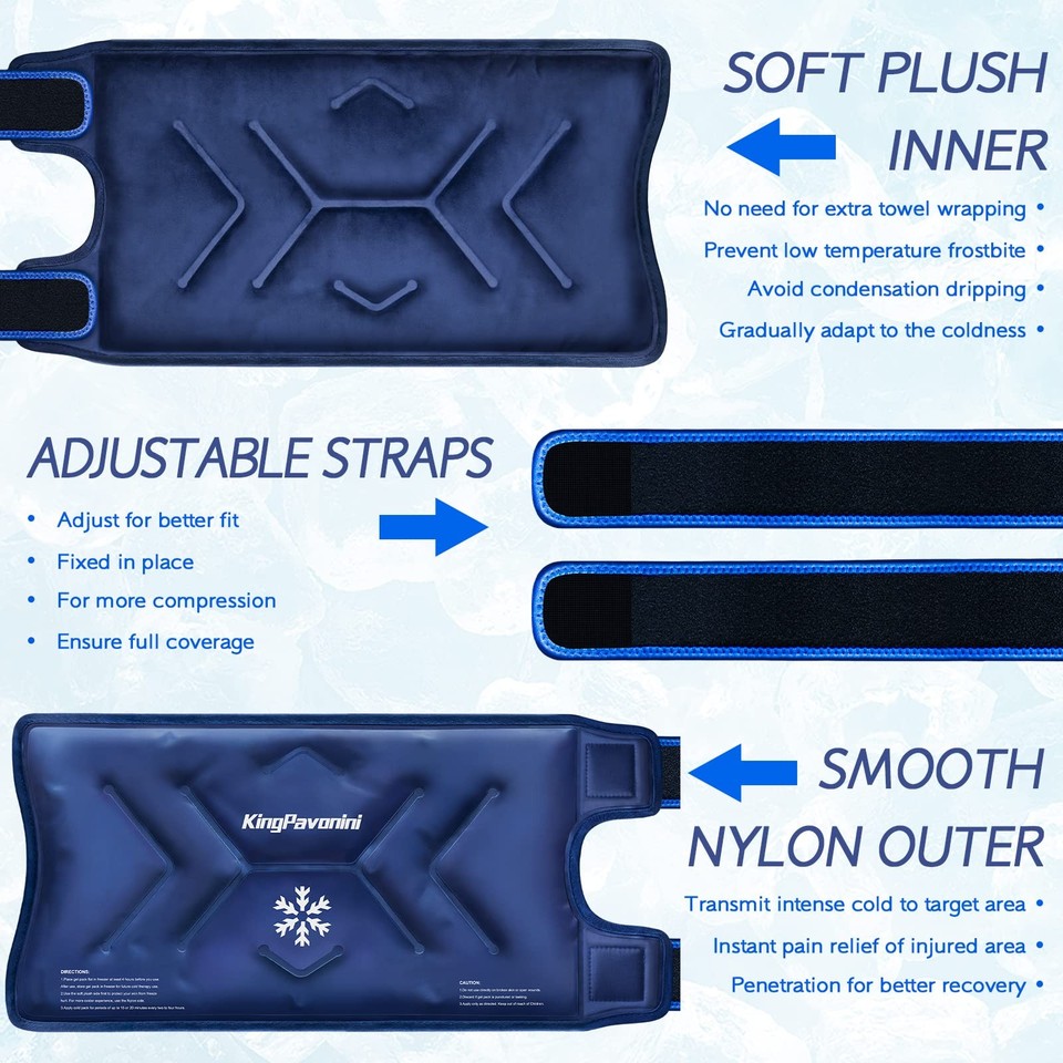 XXL Knee Ice Pack Wrap Around Entire Knee After Surgery, Reusable Pack ...