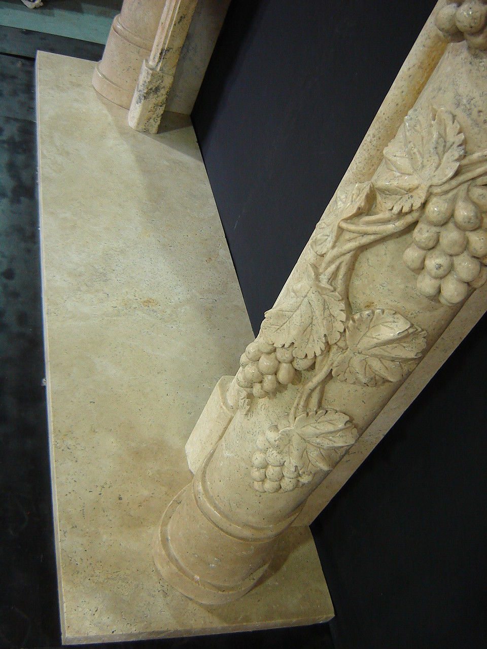 Fireplace Mantle SURROUND – Grapevine Pillar Mantel - hand carved grape ...