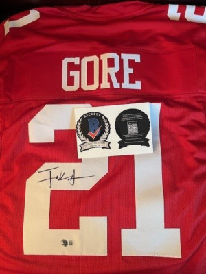 FRANK GORE SIGNED AUTOGRAPHED SAN FRANCISCO 49ERS CUSTOM JERSEY BECKETT ...