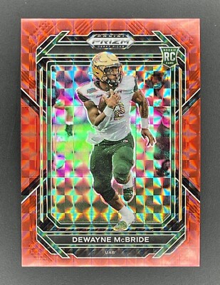 2023 Prizm Draft Picks DEWAYNE McBRIDE Red Finite /125 RC Rookie ...