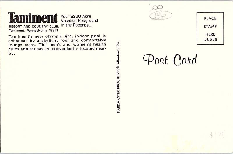 Postcard RESORT SCENE Tamiment Pennsylvania PA 8/28 AI8659 | eBay