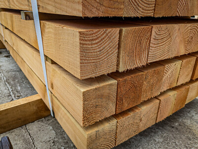 FENCE POSTS LARCH DOUGLAS FIR SOFTWOOD TIMBER SQUARE - 4X4 /100X100MM ...