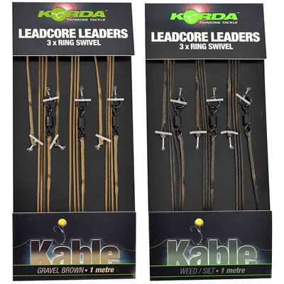 Korda Dark Matter Ready Tied Kable Ring Swivel Rig Leadcore Leaders 1m ...