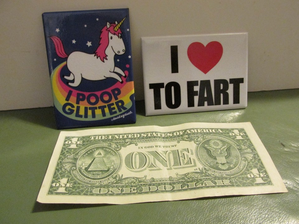 FUNNY I LOVE TO FART MAGNET AND I POOP GLITTER UNICORN MAGNET | eBay