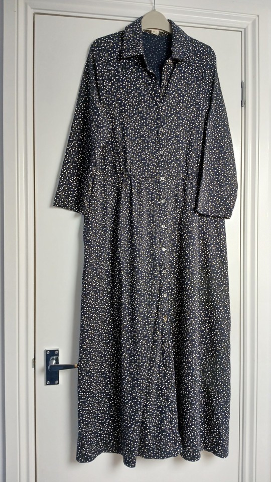 White Stuff Rua Midi Jersey Shirt Dress Size 10, Navy (NWOT) | eBay UK