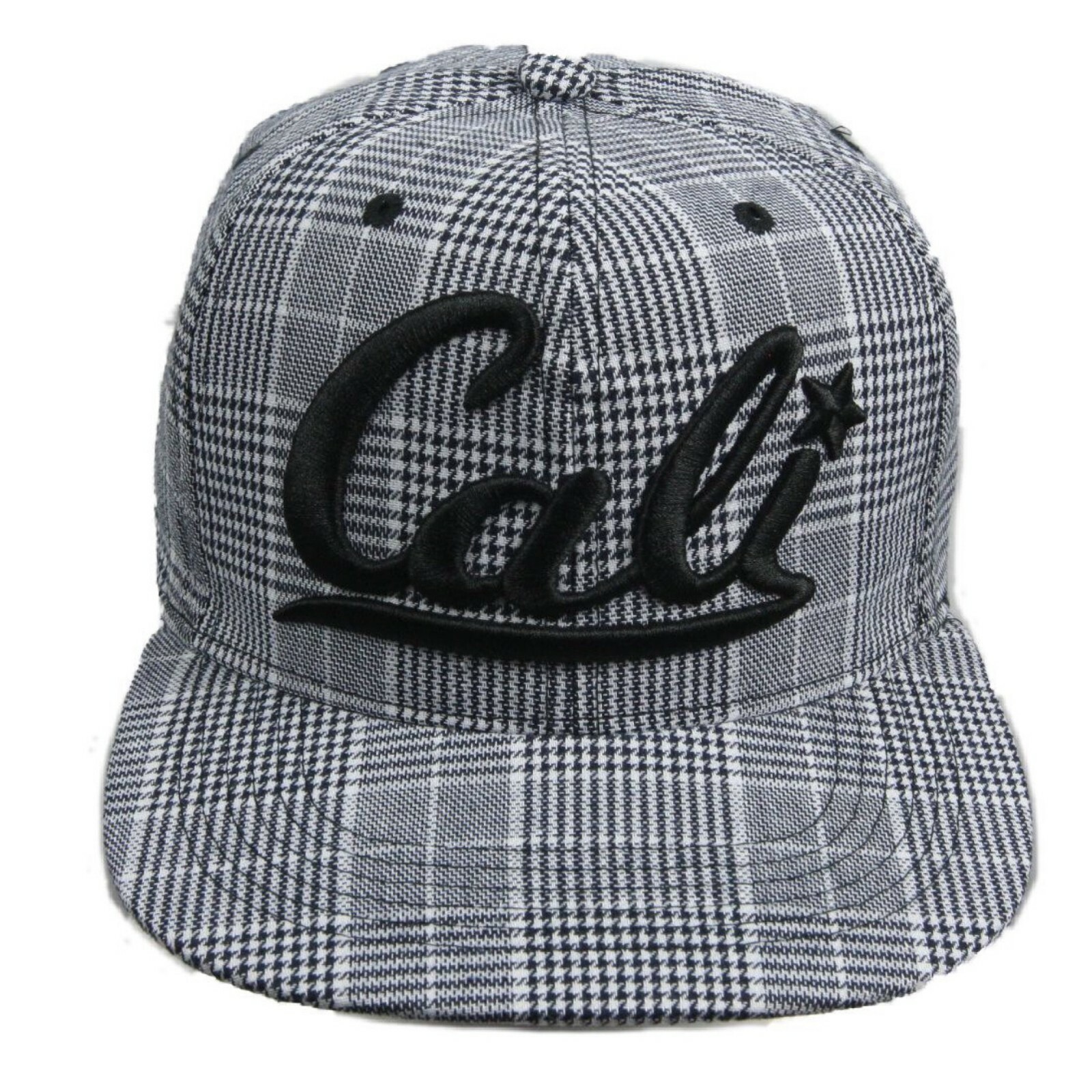 Baseball Cap CALI Sun Hat CA Check Snapback Flat Bill Hip Hop ...