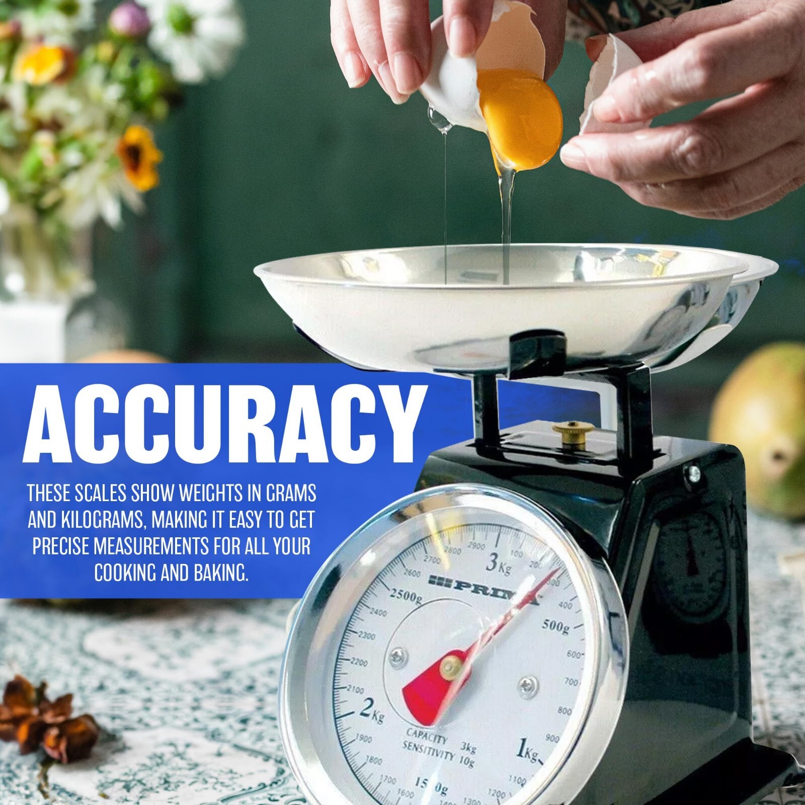 NEW 3KG TRADITION KITCHEN WEIGHING SCALES METAL BAKING COOKING ...