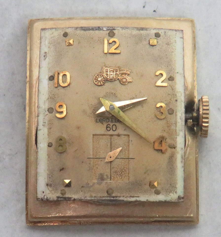 4 VINTAGE GOLD LORD ELGIN BUICK MOTOR FISHER BODY AMOCO OIL CO WATCH ...