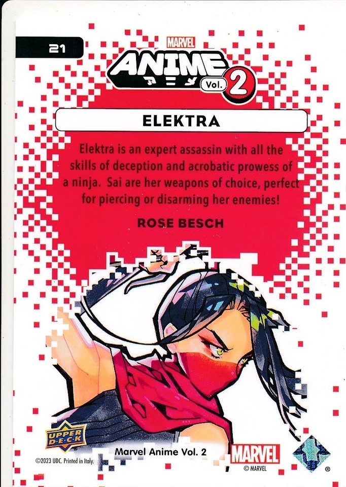 #21 ELEKTRA 2023 Upper Deck Marvel Anime Vol 2 ROSE BESCH | eBay