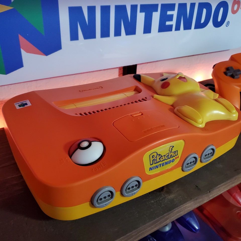 AUTHENTIC Limited Orange Pikachu Nintendo 64 N64 Pokémon Console Plays ...