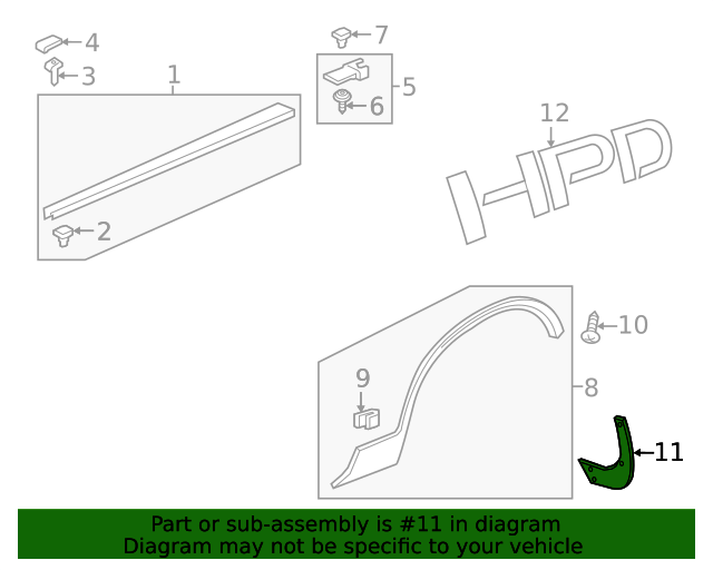 Genuine Honda Ridgeline Splash Guard - Rear 08P09-T6Z-100 2017 - 2026 ...