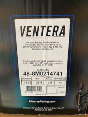 Used Mercury Ventera propeller 48-8M0214741 25.5 pitch LH | eBay