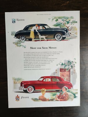 Vintage 1947 Kaiser Fraizer Full Page Original Color Ad A1 | eBay