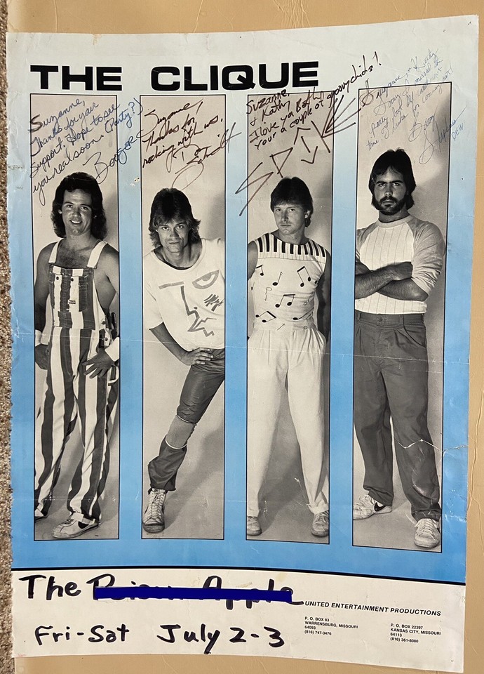 VINTAGE THE CLIQUE 1980s FULL BAND SIGNED CONCERT POSTER—25 X 18 | eBay