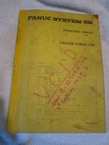 Factory Fanuc System 5M Model B FUJITSU Operator's Manual BOOK | eBay