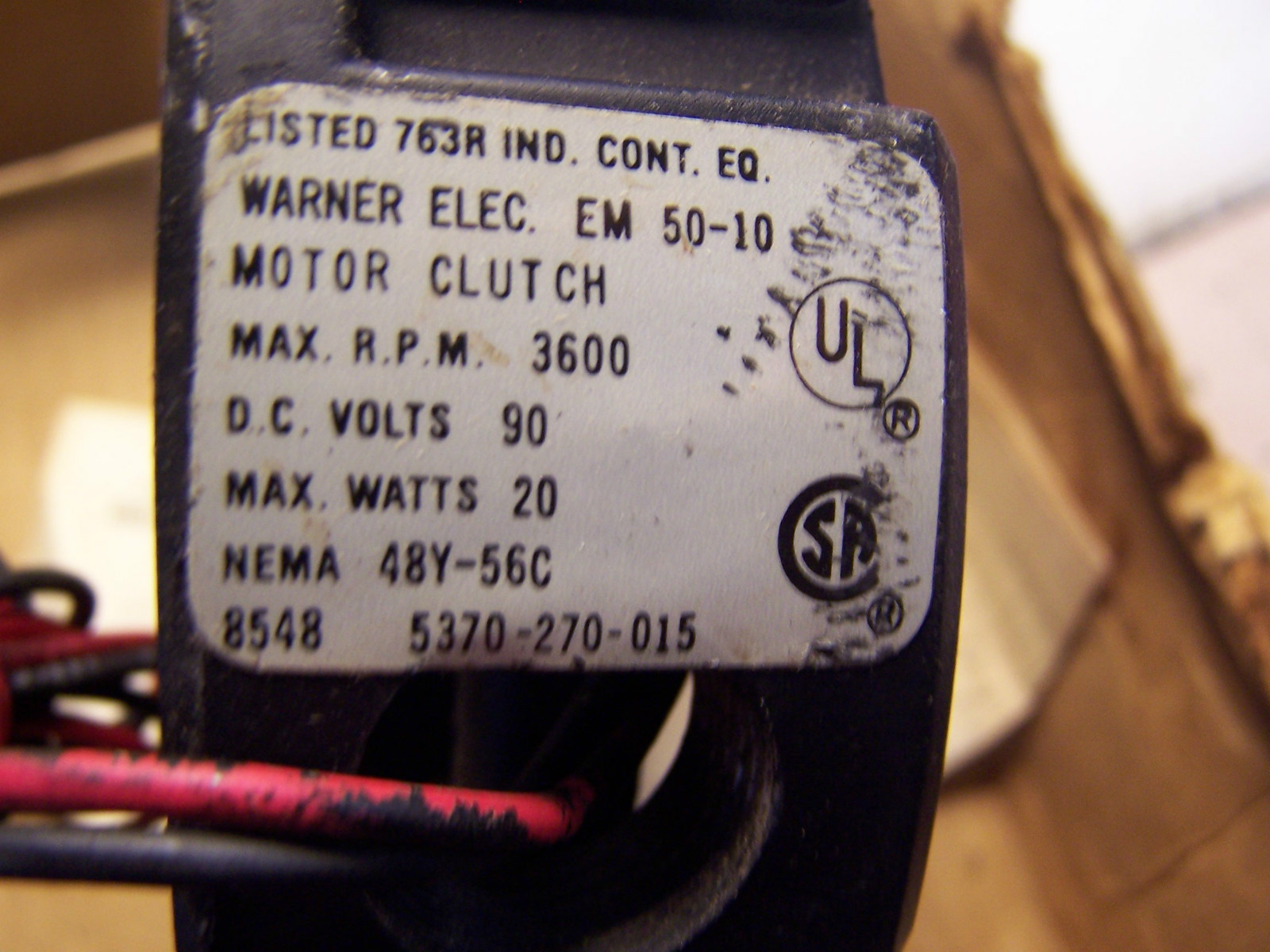 NEW WARNER ELECTRIC MOTOR CLUTCH MODEL | Grelly USA