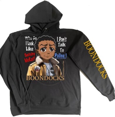 Boondocks Hooded Sweatshirt, Riley Freeman Snitchy McRat, Huey Freeman ...