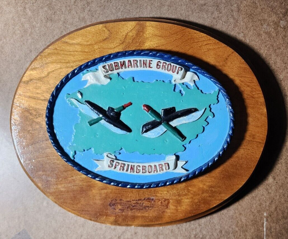 Vintage US NAVY SUBMARINE Wall Plaque - SUBMARINE GROUP SPRINGBOARD | eBay