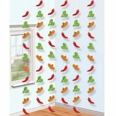 Fiesta Mexican Party Supplies String Decorations (6 Pieces / 2.13m Long ...
