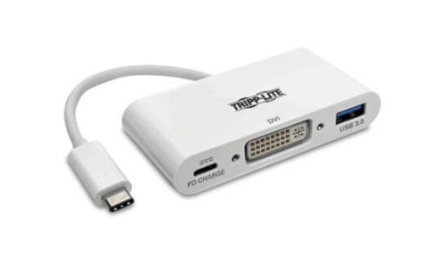TRIPP LITE (U444-06N-DU-C) USB-C TO DVI VIDEO ADAPTER W/ USB-A HUB PORT ...