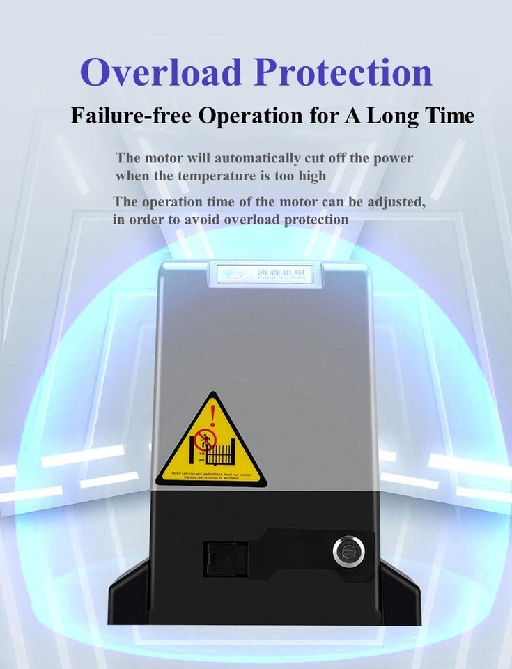 1800KG Sliding Gate Opener Automatic Electric Driveway Motor Kit + 6m ...