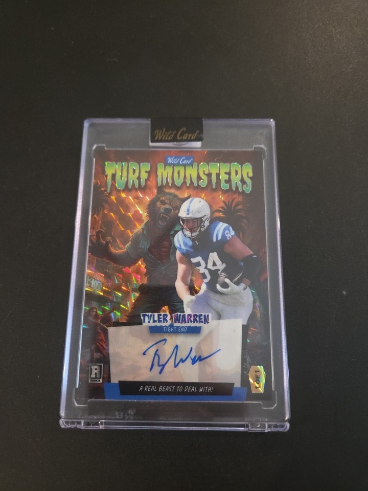 Tyler Warren 1/1 RC Turf Monsters Werewolf Hit 2025 Wild Card Haunted ...