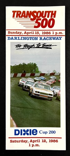 1986 Darlington Raceway Transouth 500 Dixie Cup 200 Vintage NASCAR Race ...