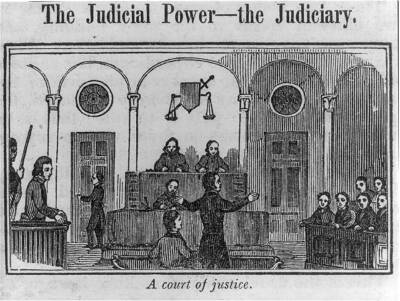 A Court of Justice,Jury trial courtroom scene,1800,Judicial Power ...