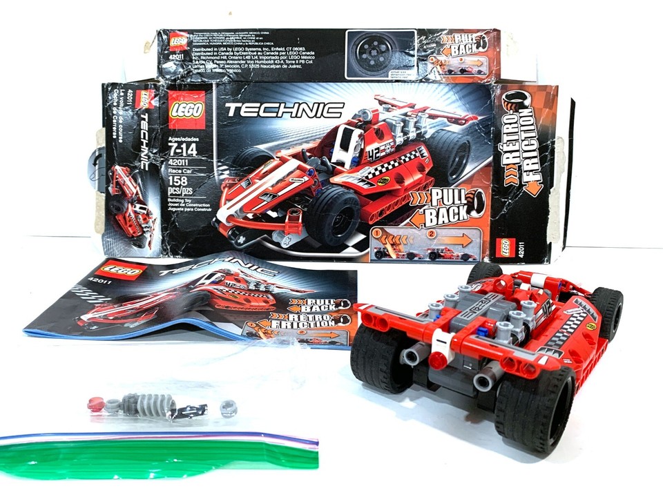 USED LEGO TECHNIC 42011 RED RACE CAR PULL BACK WITH BOX & MANUAL ...