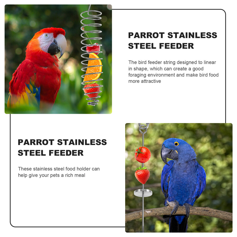 Bird Treat Clips Pet Parrots Birds Food Holder Support Stainless Steel ...