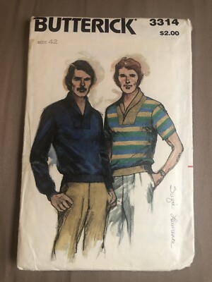 VNTG Butterick 3314, Size 42, CC, Men’s Loose Fitting VNTG Knit Top | eBay