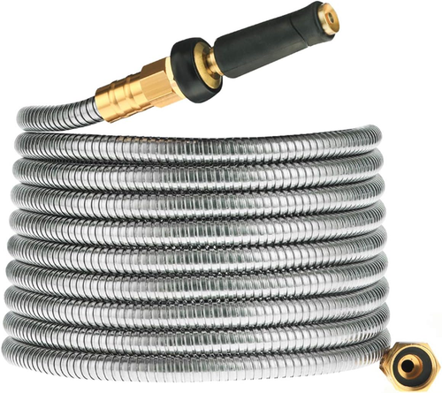Expandable Metal Garden Hose 75 FT - 304 Stainless Steel Water Hose 75 ...