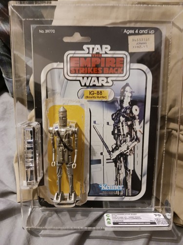 CAS 70 Star Wars IG-88 figure 1980 Bounty Hunter WITH ESB CARDBACK A ...
