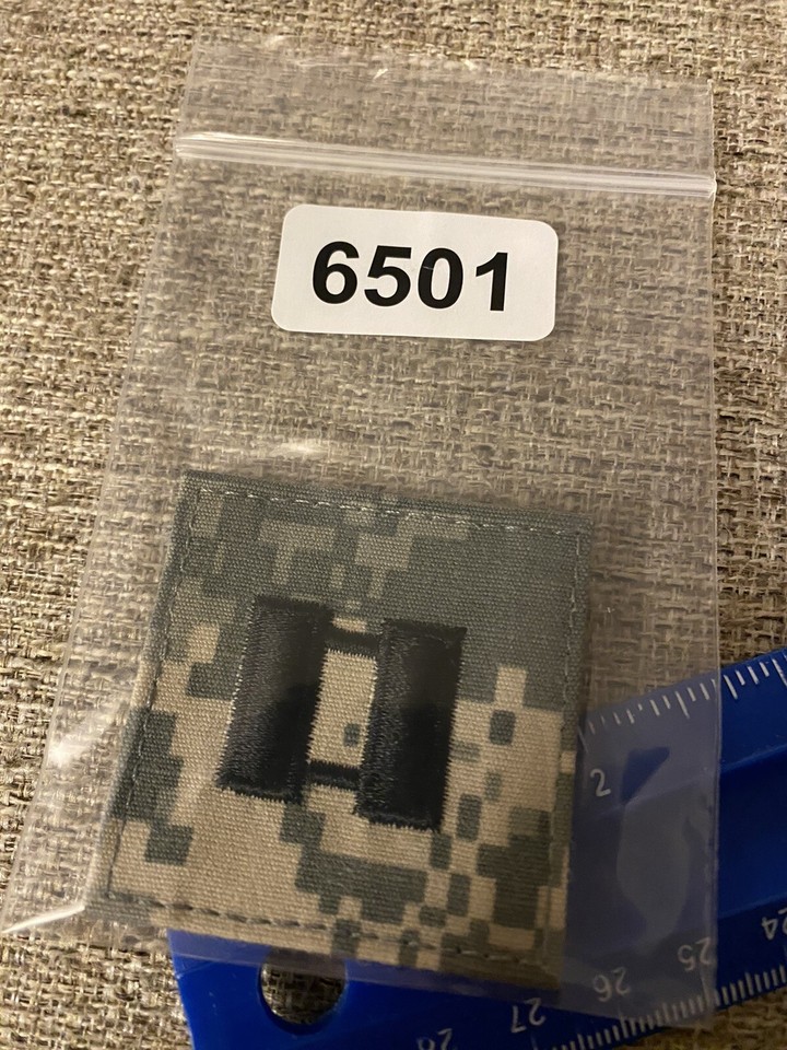 US Army Captain CPT O-3 Rank ACU Hook / Loop Pattern Military Patch ...