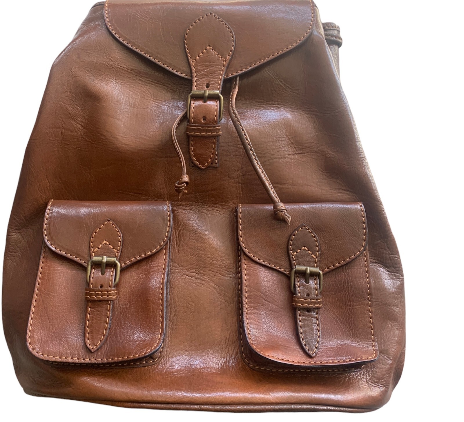 Hand-made Genuine Leather Rucksack Backpack Tan, Brown and black | eBay