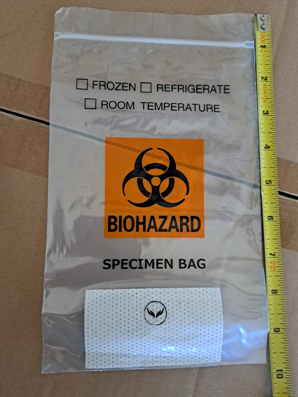 Bags 6"x9" Specimen Transport Biohazard Bag, Econo-Zip, with absorbent ...