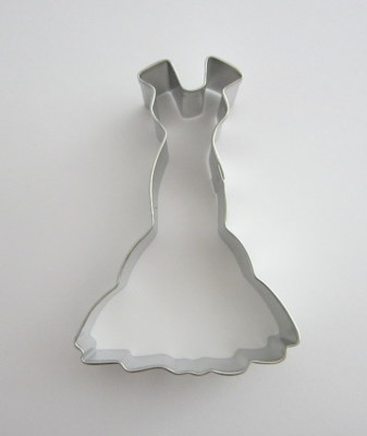 4" Dress Cookie Cutter Tin Steel Wedding Party Prom Gown Bride Bridal ...