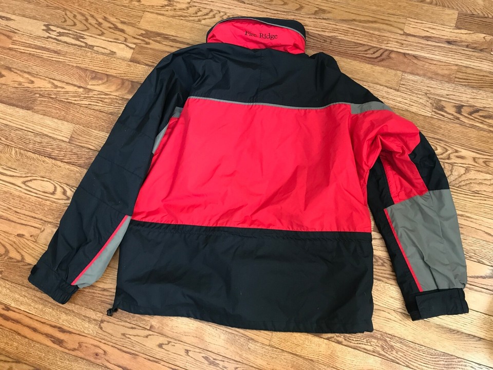 Men's Columbia Fire Ridge Red, Black, Gray Hooded Jacket Coat, Size ...