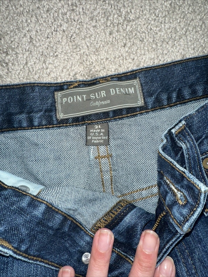 POINT SUR Sz 31 J.Crew wide leg Fringed Hem cropped denim sailor Women ...