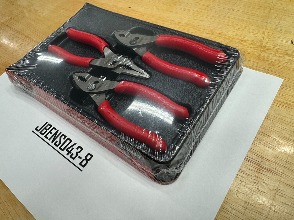 Snap-on Tools USA NEW RED 3pc Soft Grip Mini Slip Joint Pliers Lot Set ...