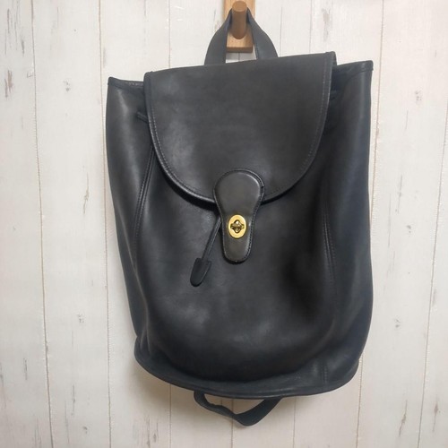 Old Coach 9943 Turnlock Backpack Black Drawstring Shoulder Strap Rare ...