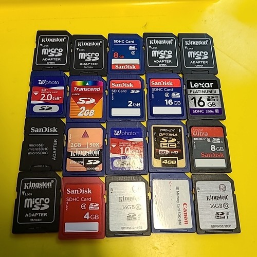 Lot of 20 used SD cards - Mixed Sizes - Mixed Brands - Mixed Speeds #3 ...