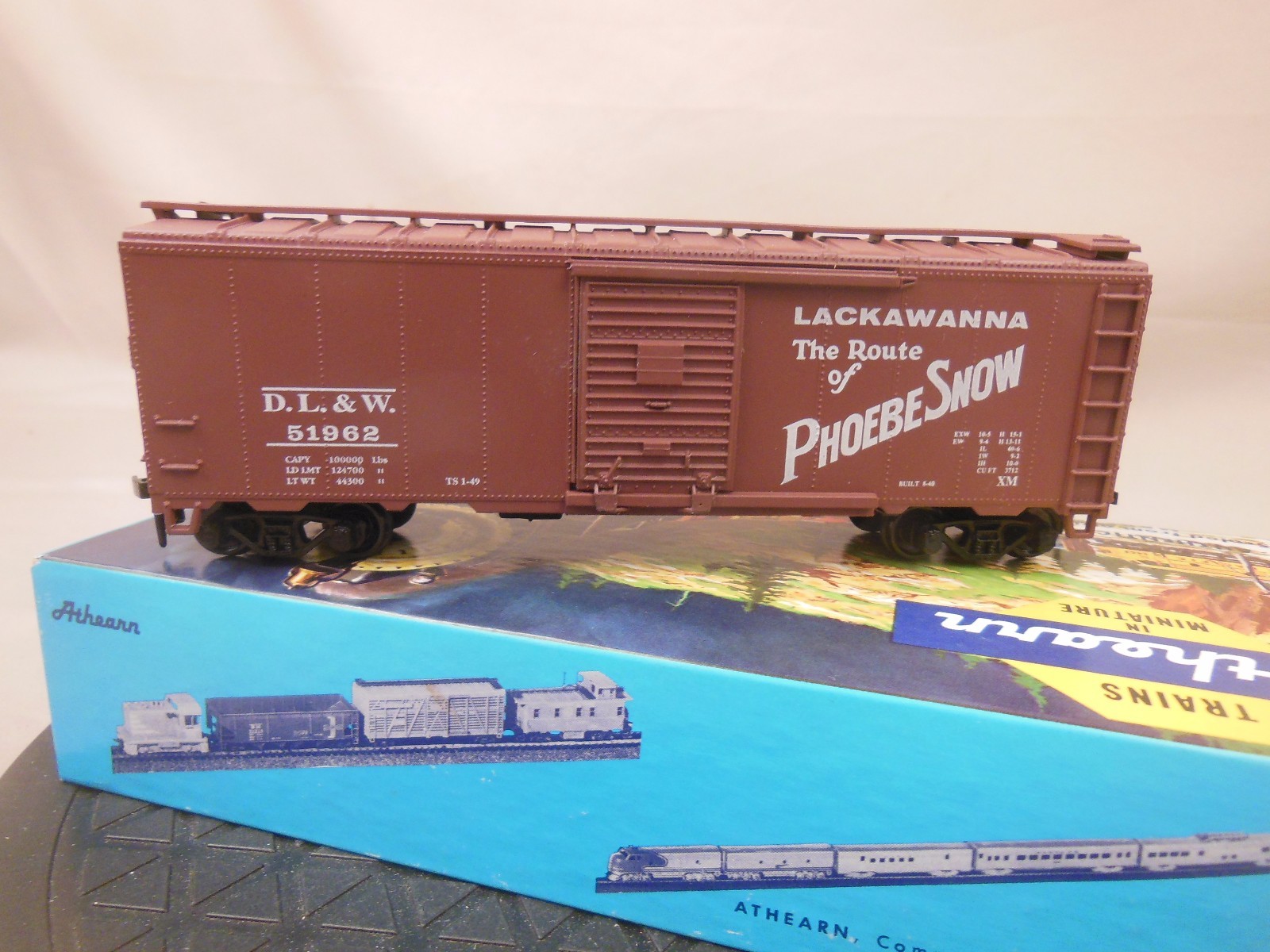 HO SCALE ATHEARN BLUE BOX KIT BUILT 40' BOX CAR DL&W LACKAWANNA (3/7 ...
