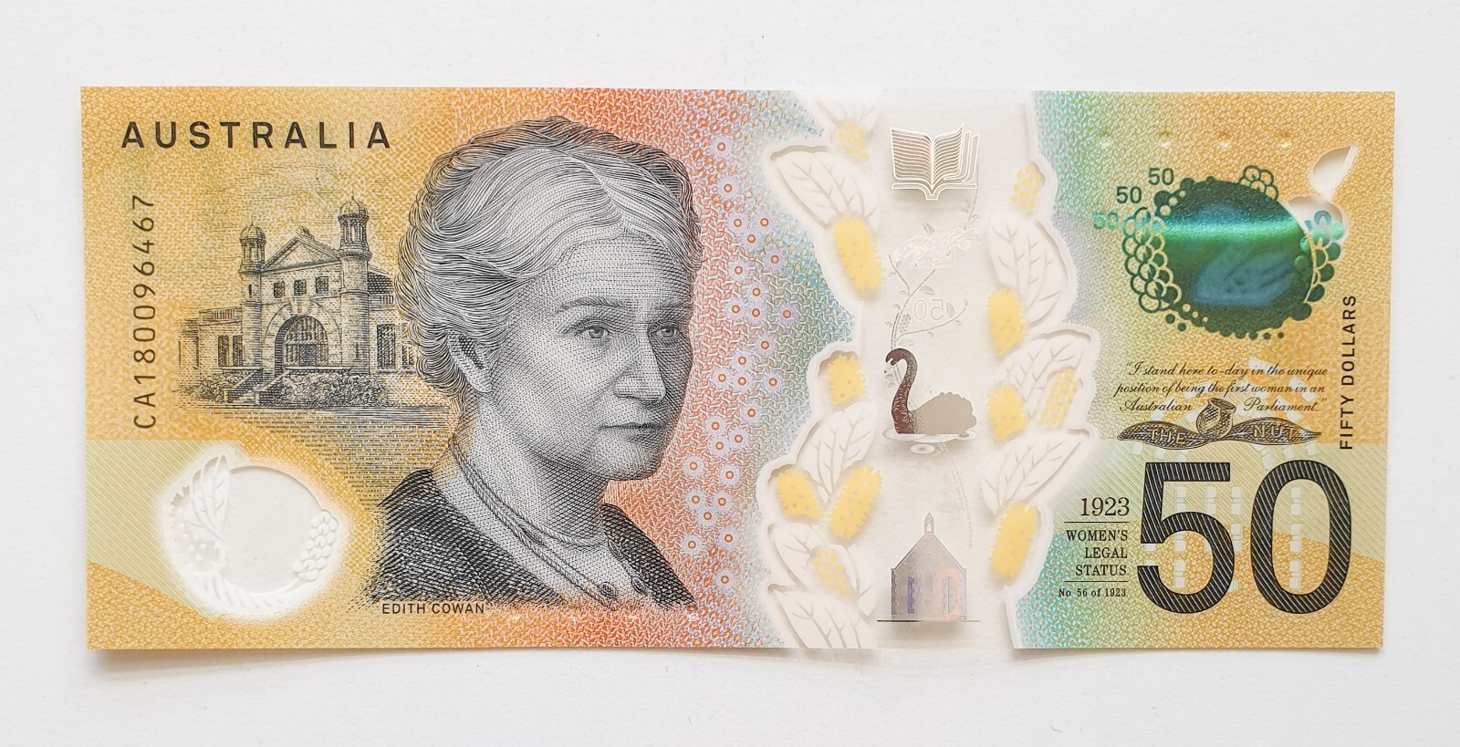 2018 Australian $50 Dollar Unc banknote - Misspelling | eBay