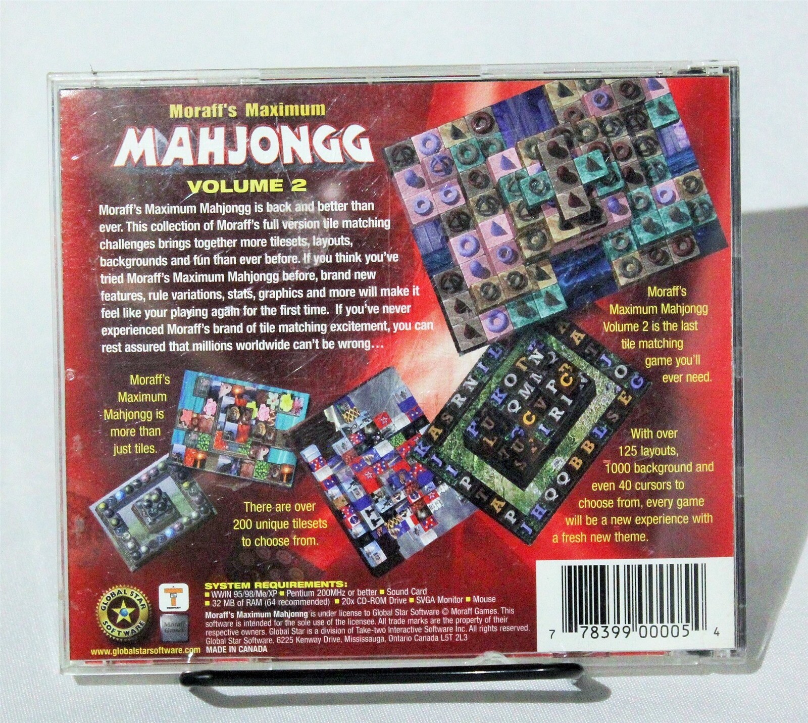 Moraff's Maximum Mahjongg Vol. 2 PC Game Windows 98/ME/XP W Case ...
