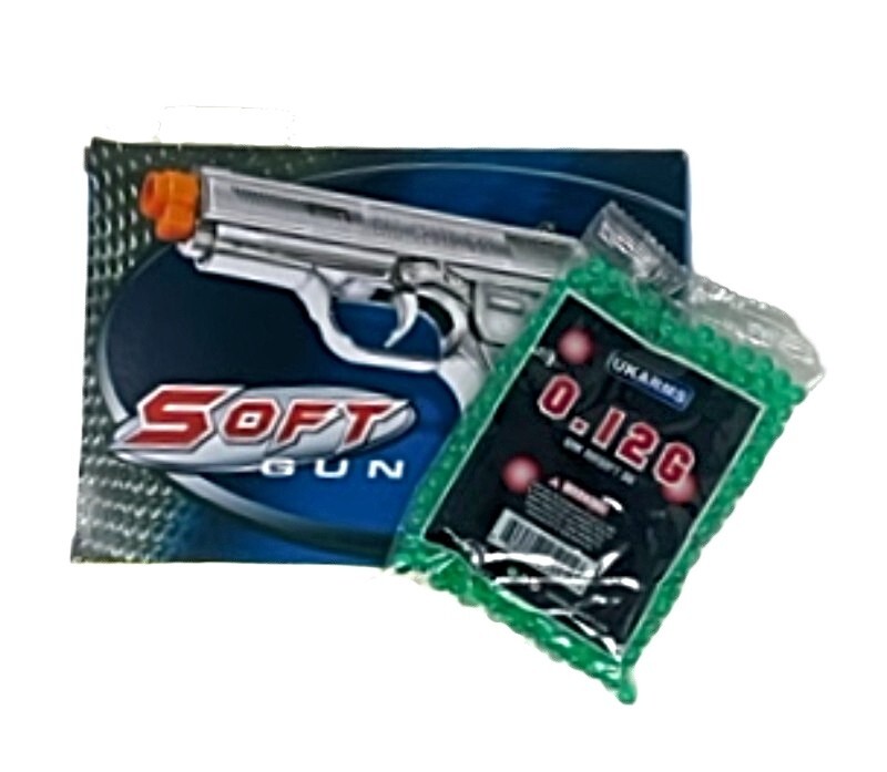 Airsoft Hand Gun Pistol Grey w/ Reload 6mm Airsoft Plastic BB Spring ...